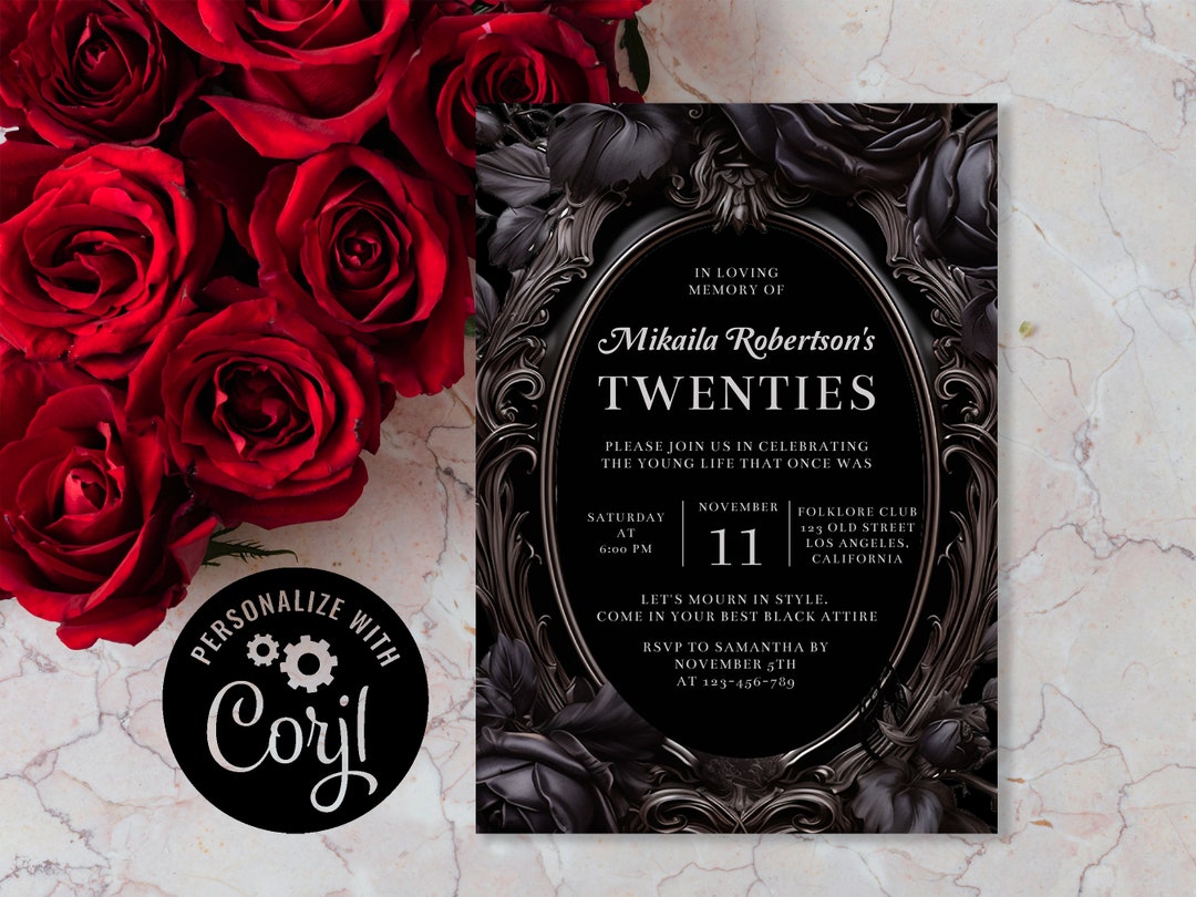 Editable RIP to Twenties Birthday Invitation RIP 20s Birthday - Etsy