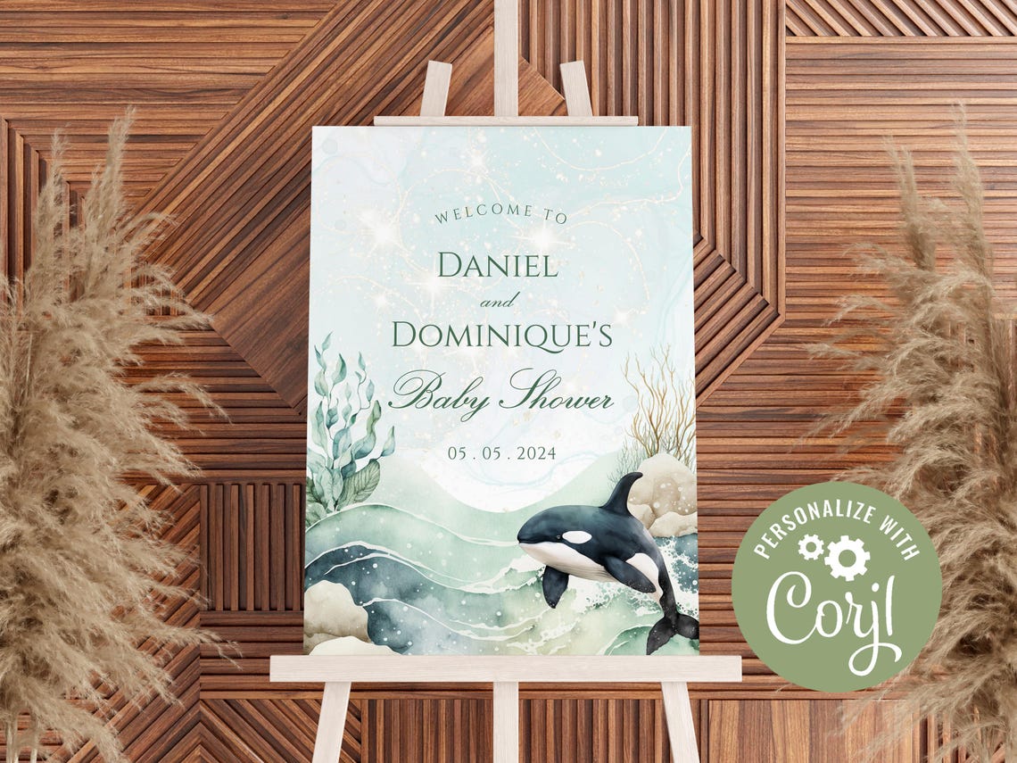 Under the Sea Baby Shower Welcome Sign Template, Under the Sea Banner ...