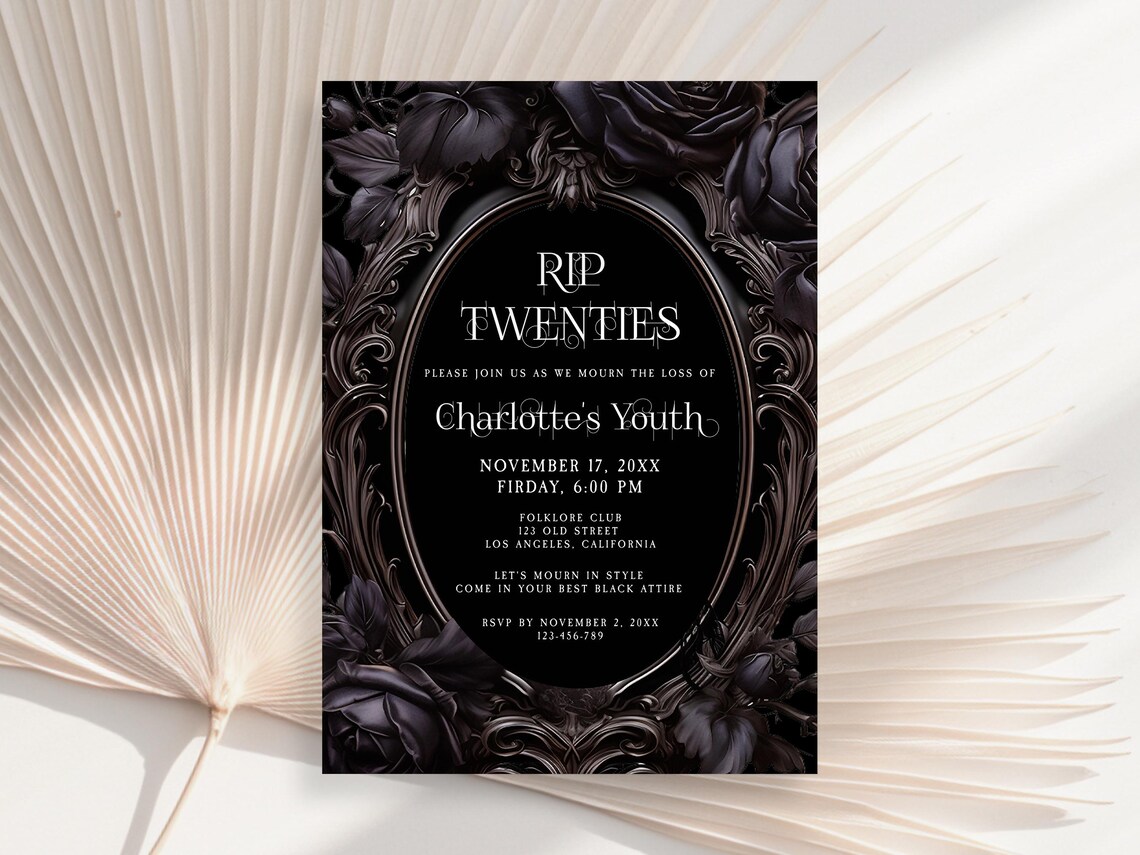 RIP to Twenties Birthday Invitation Template, RIP 20s Birthday ...