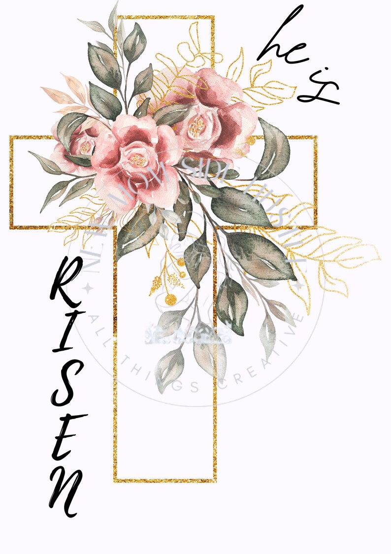 He is Risen"|"easter Blessings" Digital Download|christian Easter Art ...