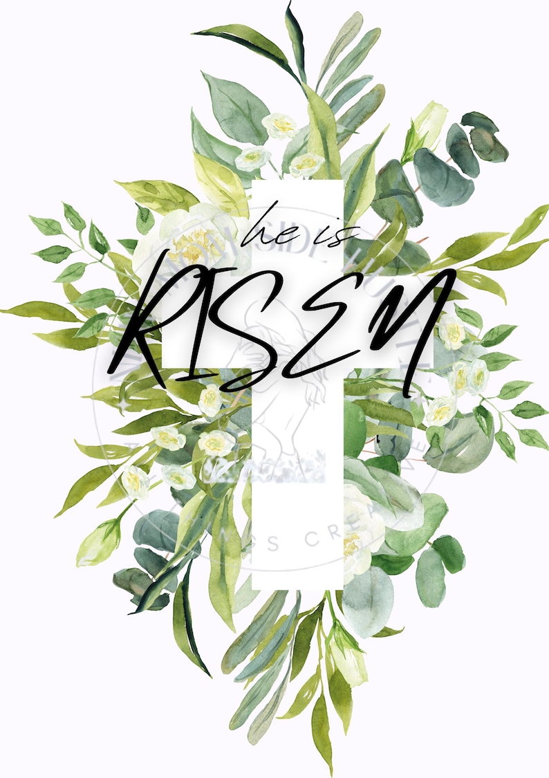 He is Risen"|"easter Blessings" Digital Download|christian Easter Art ...