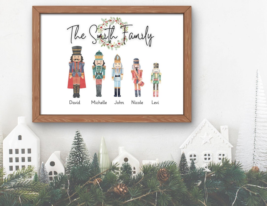 Nutcracker Christmas Family Print, Personalized Christmas Family Print ...