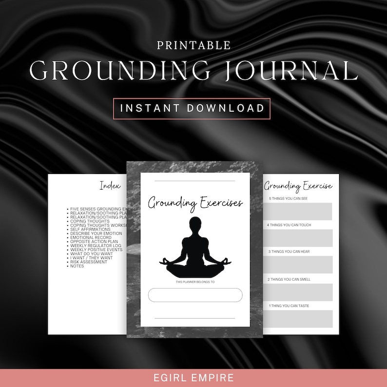 Printable Grounding Journal, Grounding Exercises, Dialectical Behavior Therapy Skills ...