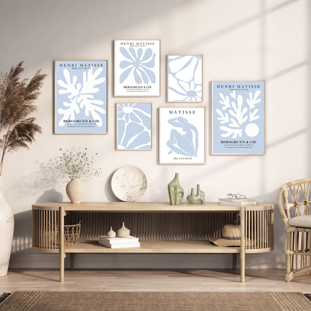 Light Blue Matisse Print Set Printable Wall Art, Set of 3 Matisse Art ...