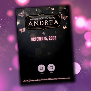 Butterfly Photobooth Portrait Welcome Screen - Etsy