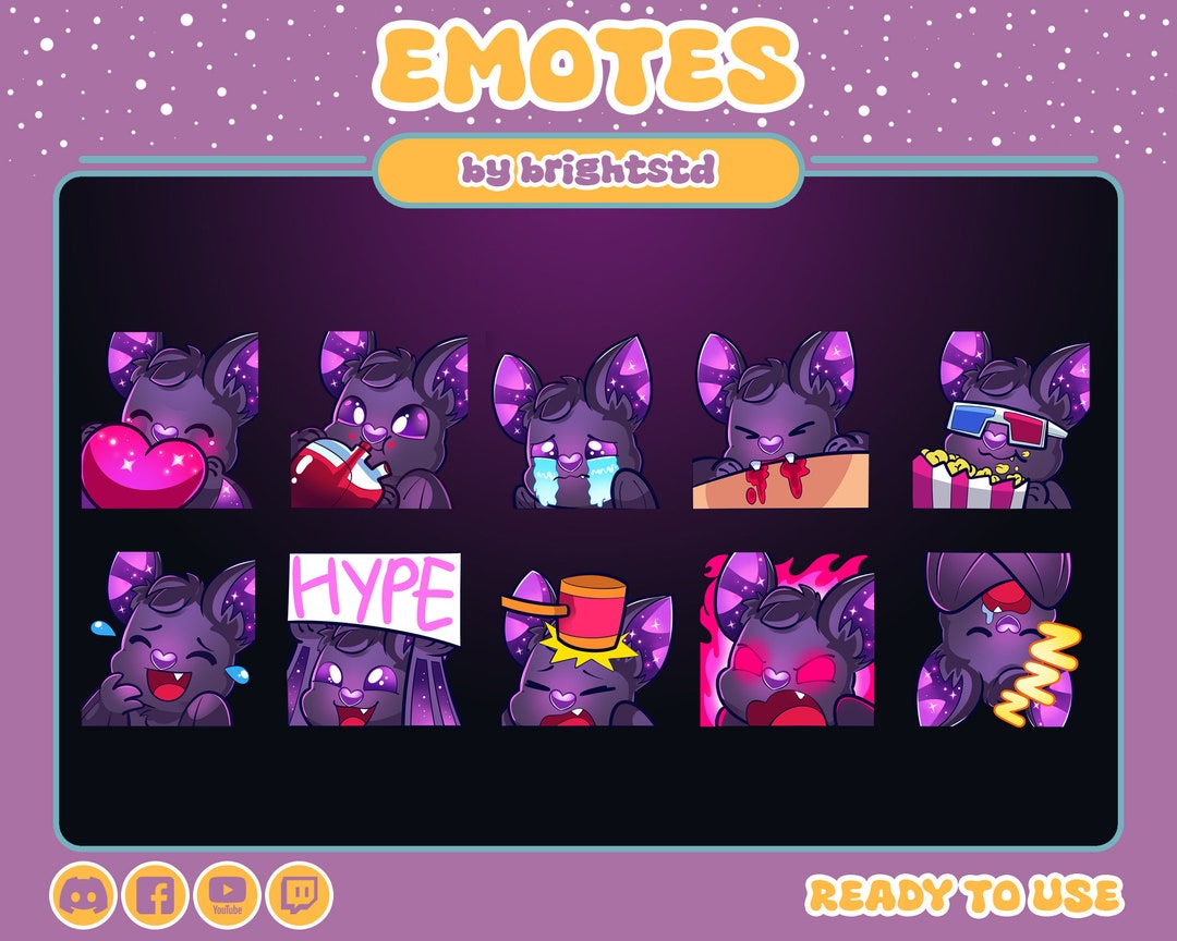 Twitch Emotes | Bat Emotes | Galaxy Bat Emotes | Stream and Discord - Etsy