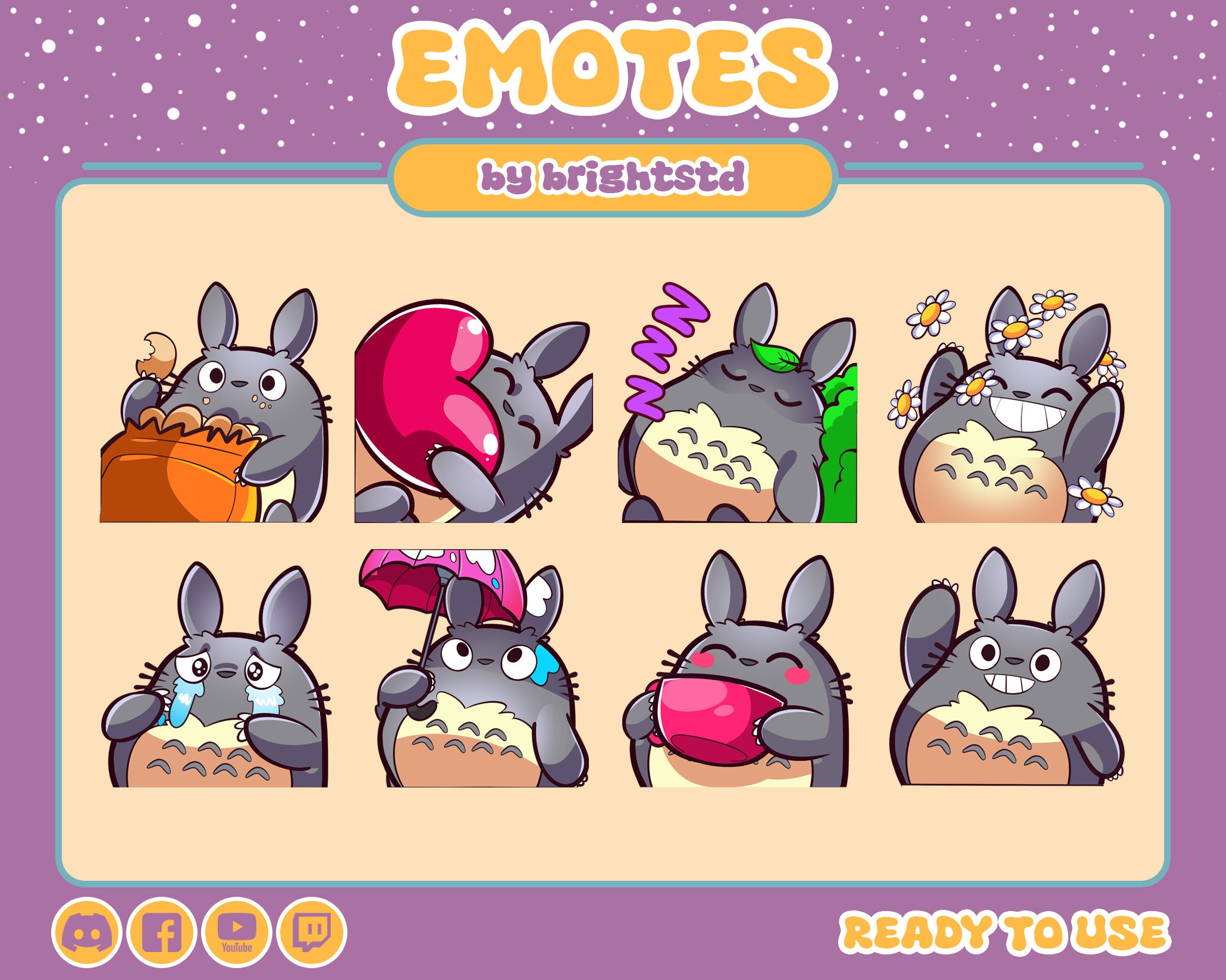 Anime Emotes Twitch Discord Emote Spirit Animal Kawaii Emote - Etsy