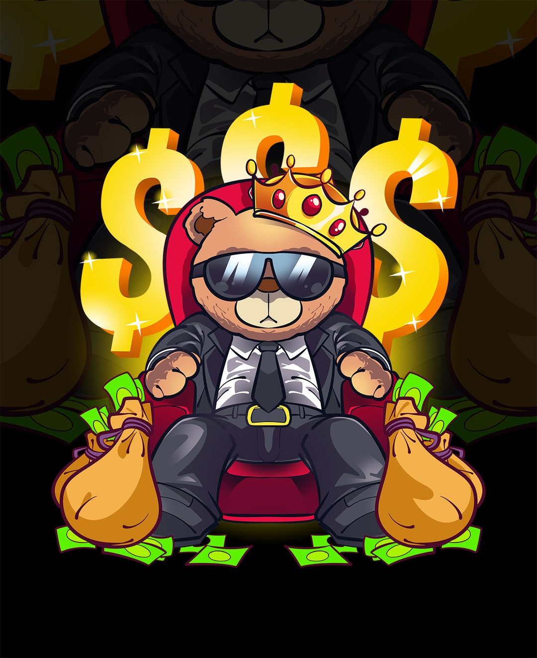 Billion Dollar Bear | Bear Png | Digital Illustration | Png | Instant ...