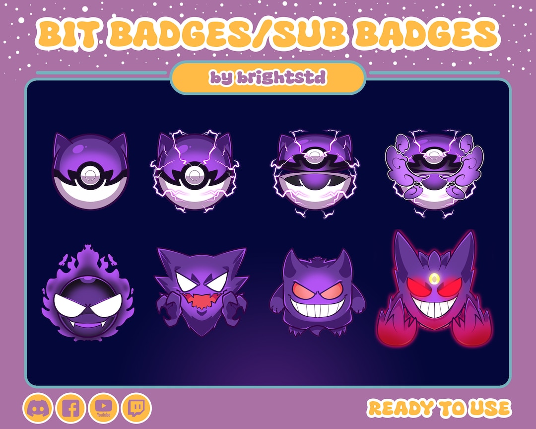 Anime Sub Badges | Twitch Sub Badges | Purple Monster | Ball | Stream ...