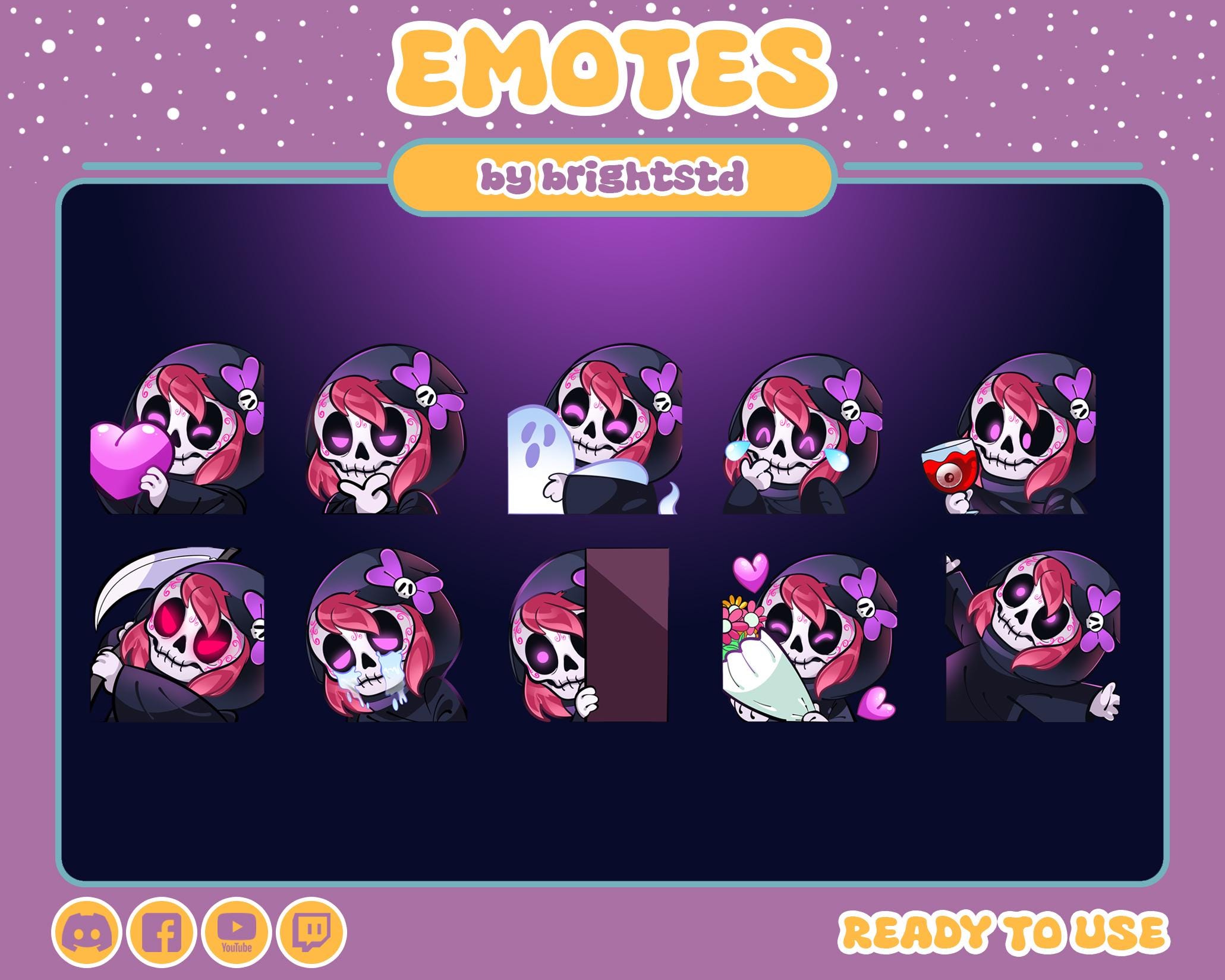 Twitch Emotes | Girl Grim Reaper Emotes | Grim Reaper Girl Emote ...