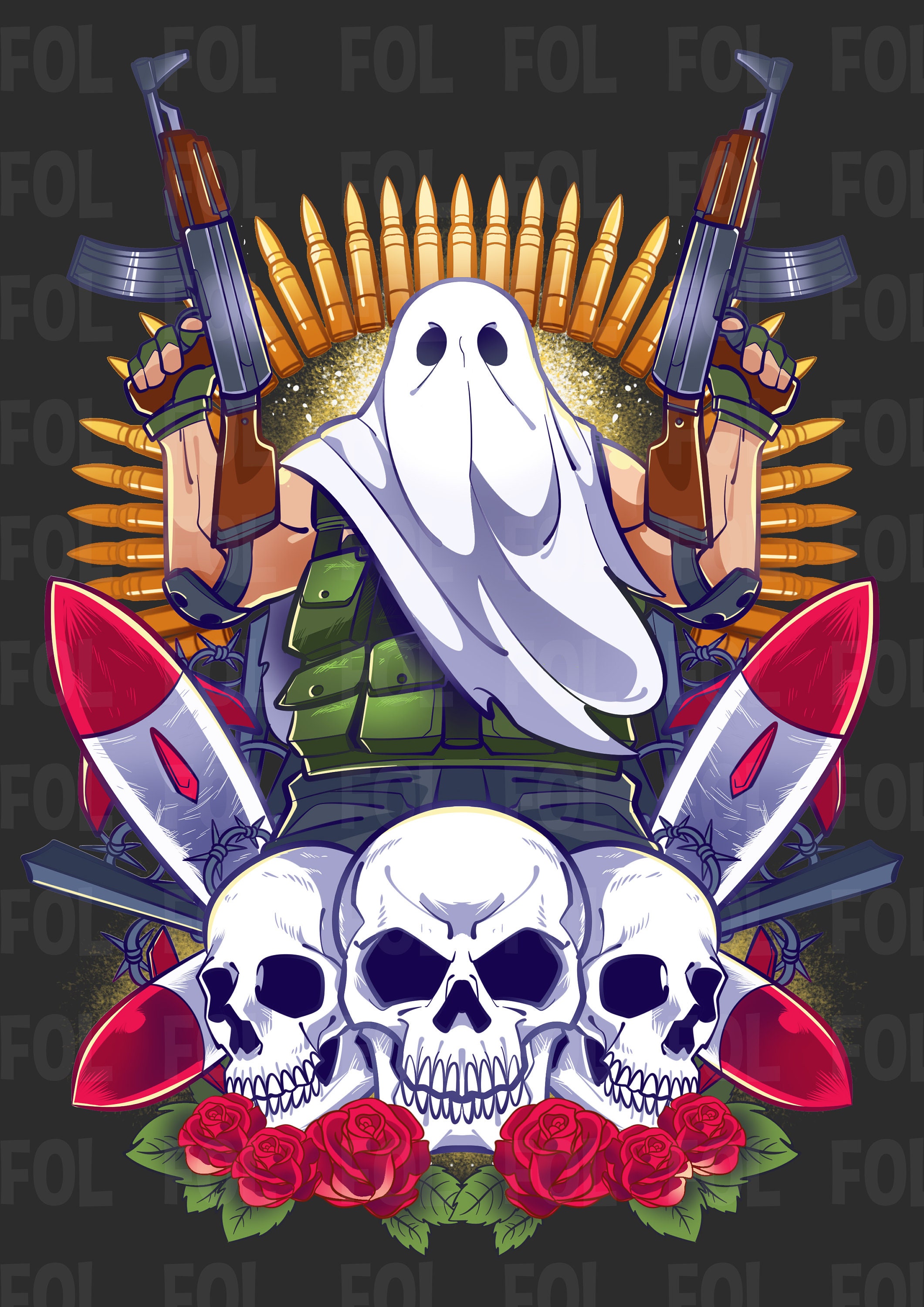 Ghost of War Ghost Png Gun Png Call of Duty Retro Design Cod Digital ...