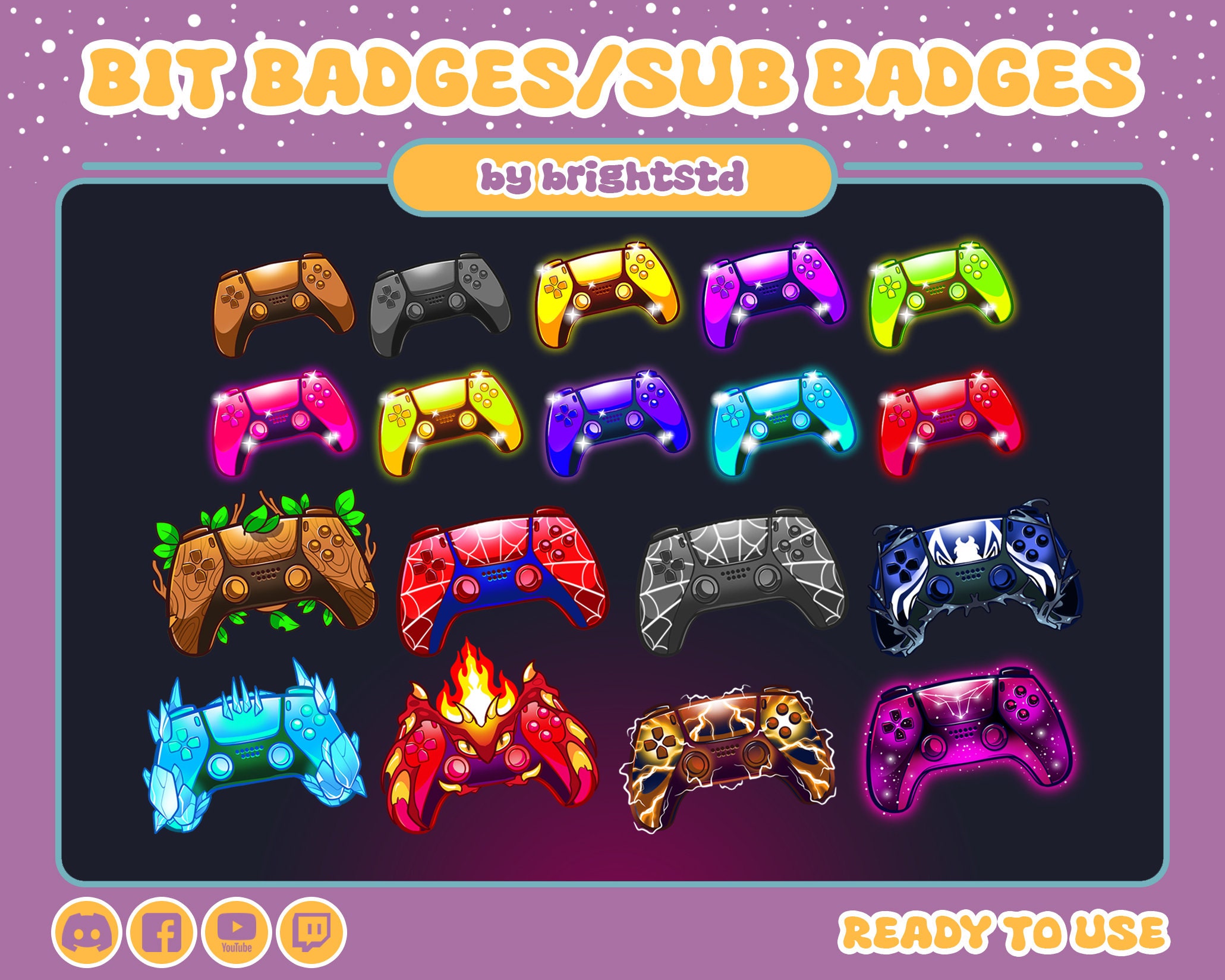 Twitch Sub Badges | Joystick | Playstation Controller | PS5 | Stream ...