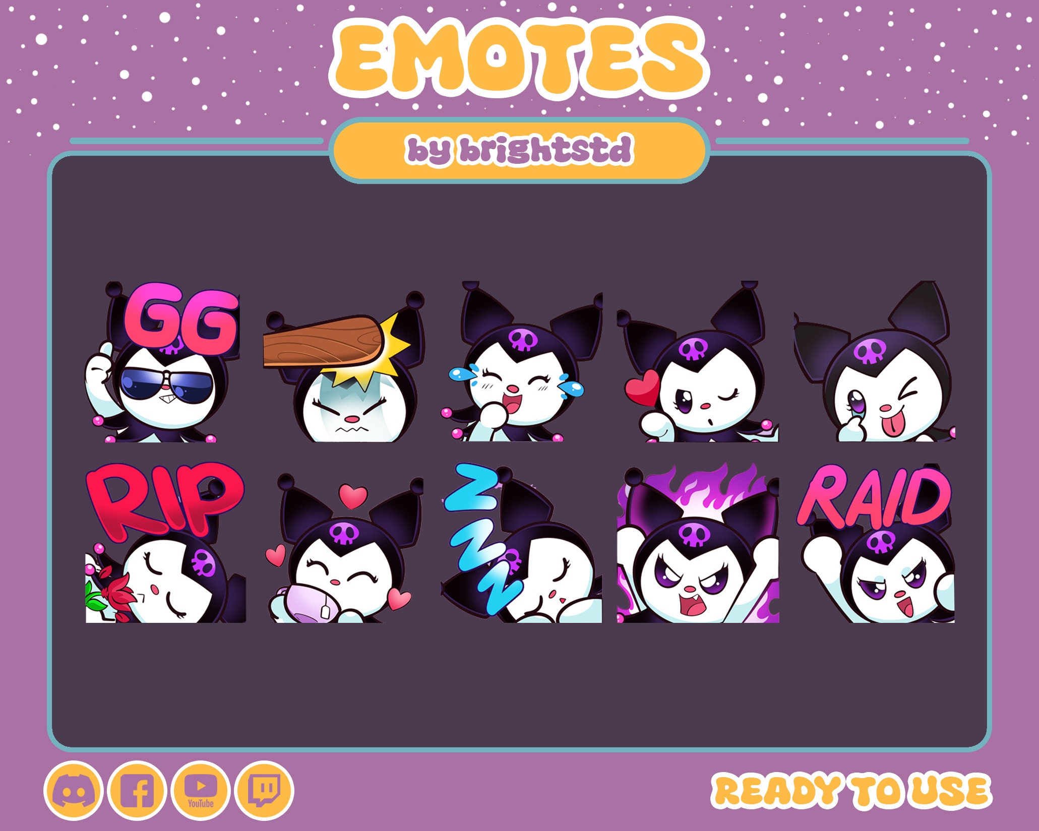 Emotes | Gothic Bunny | Bunny Emote | Dark Emote | Bunny Plushies ...
