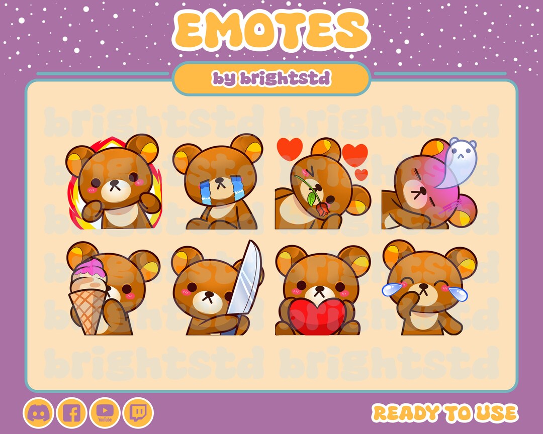 Twitch Emotes | Brown Bear | Kawaii Emote | Cute Emote | Cute Bear ...