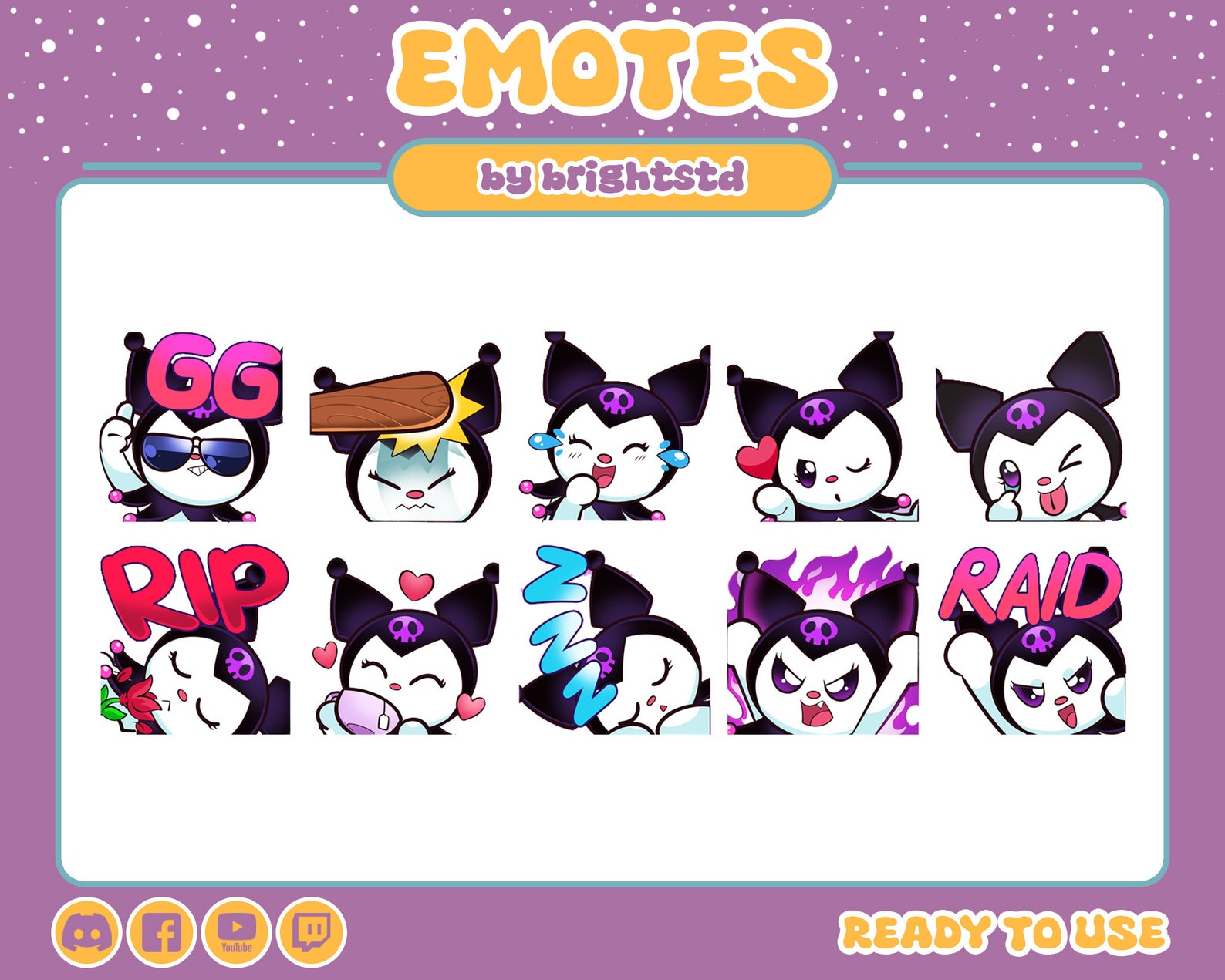 Emotes | Gothic Bunny | Bunny Emote | Dark Emote | Bunny Plushies ...