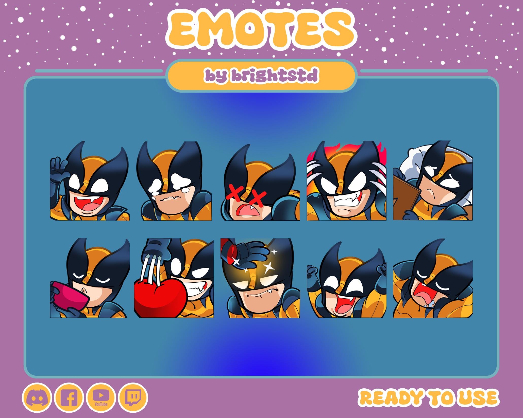 Twitch Emotes | Yellow Mask Emotes | Wolf Creature | Wolf Emotes ...
