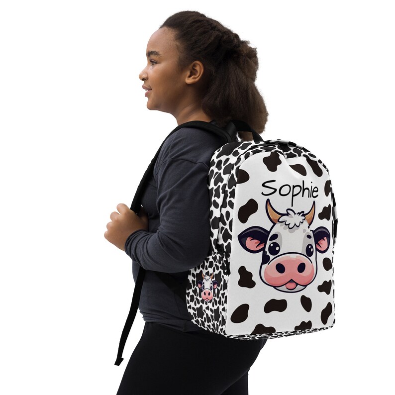 Personalized Cow Print Kids Backpack Playful Style for Your Little ...