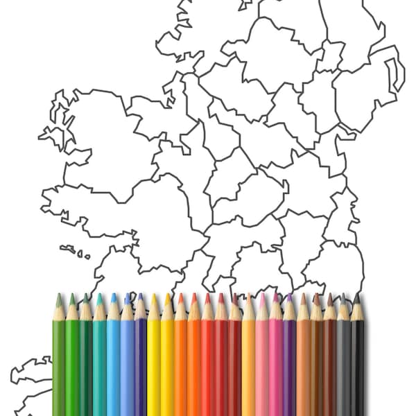 Ireland Counties Map - Etsy