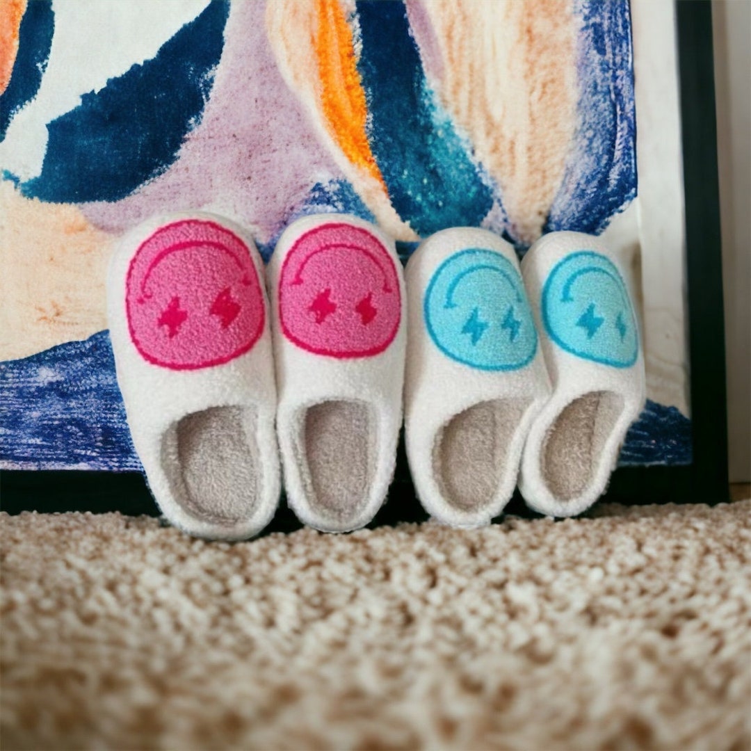 Smiley Face Comfy Slippers Cute Slippers for Him&her Happy - Etsy