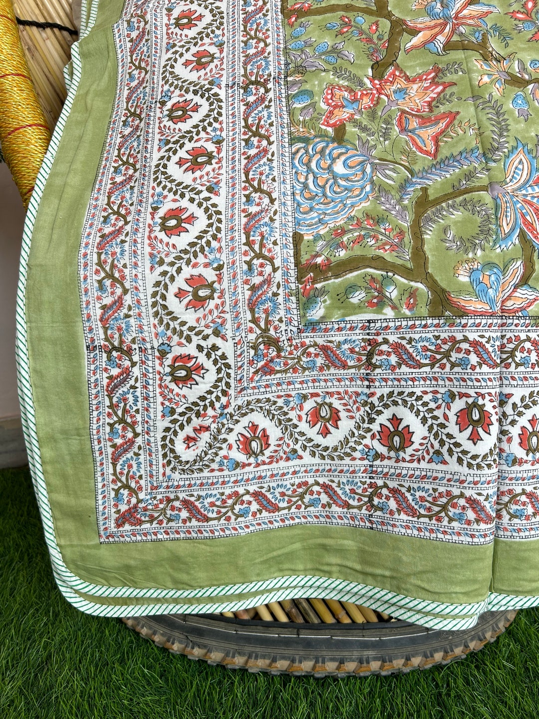 Hand Block Printed Cotton Dohar: Reversible Indian Quilt - Etsy