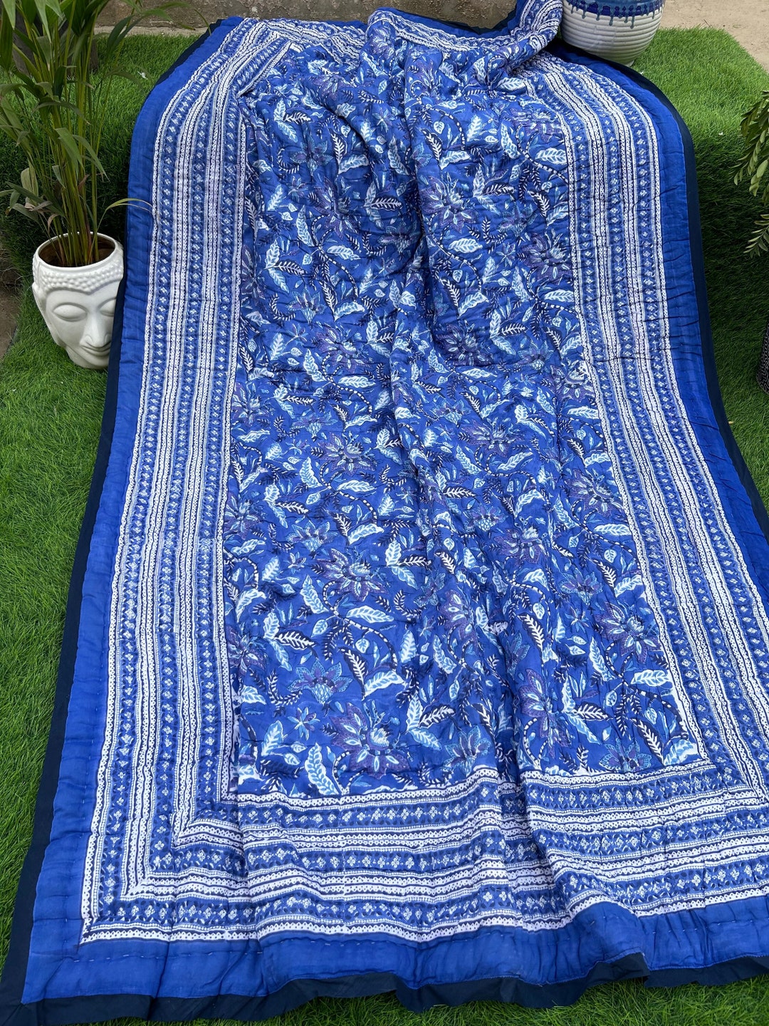 Anokhi Beautiful Hand Block Printed Reversible Quilt Pure Organic ...