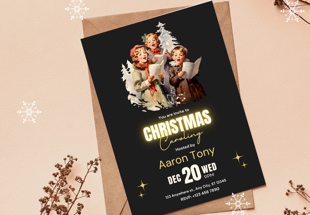 Editable Digital Christmas Caroling Party Invitation Download - Etsy