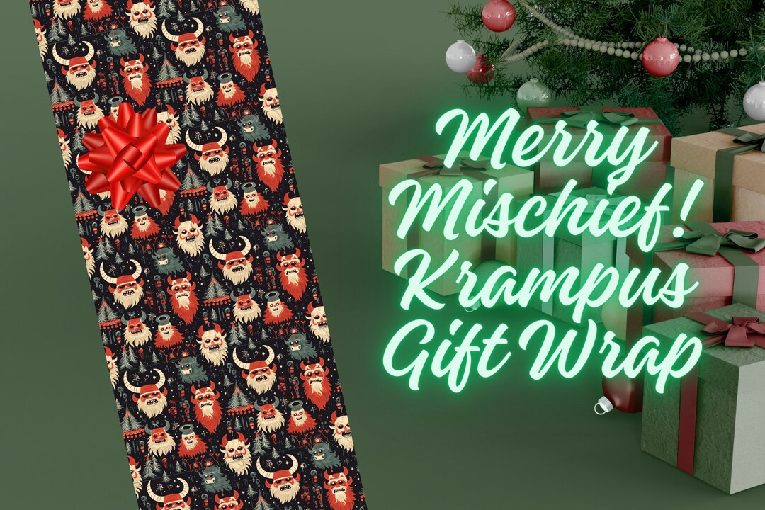 Merry Mischief Krampus Christmas Wrapping Paper - Etsy