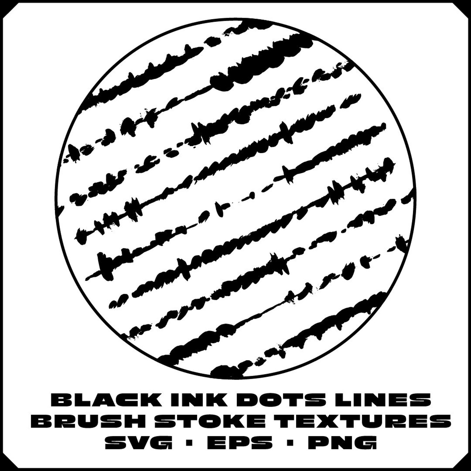 Black Ink Paint Brush Strokes Vector SVG EPS PNG 360 Texture Drips Dots ...