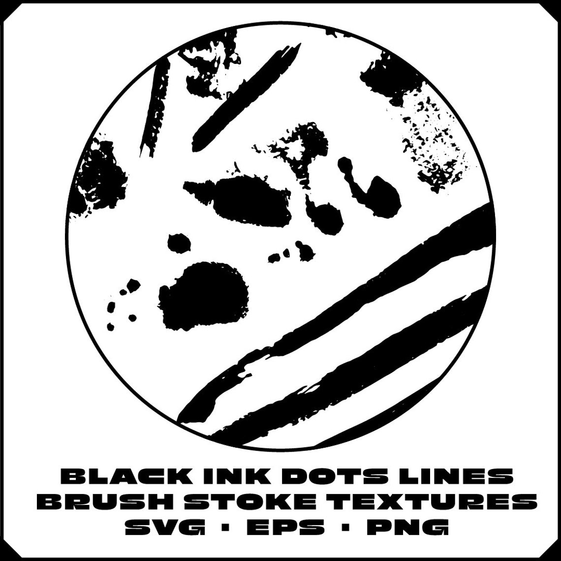 Black Ink Paint Brush Strokes Vector 40 SVG EPS PNG Texture Fingerprint ...