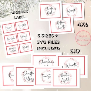 Christmas Storage Labels Printable, Holiday Storage Digital Download ...