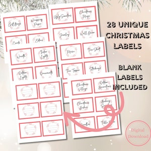 Christmas Storage Labels Printable, Holiday Storage Digital Download ...