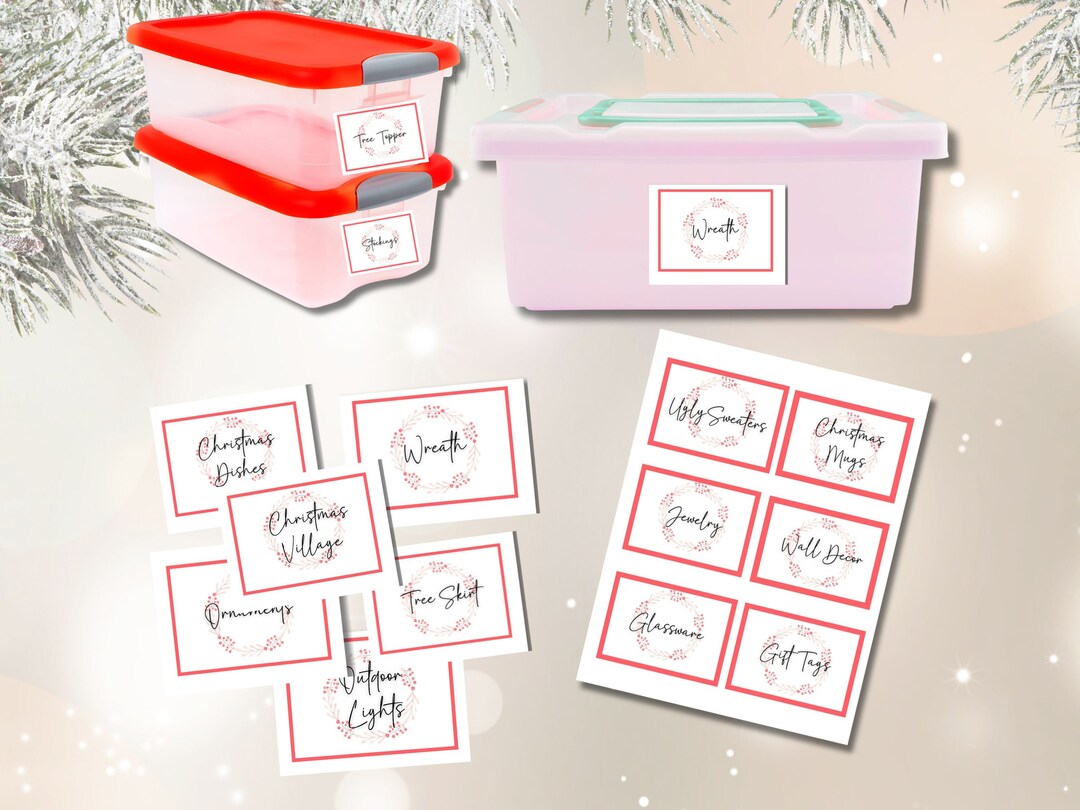 Christmas Storage Labels Printable, Holiday Storage Digital Download ...