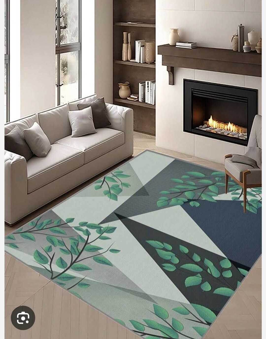 Mid Century Modern Minimalist Geometric Line Area Rug, Beige and Green ...