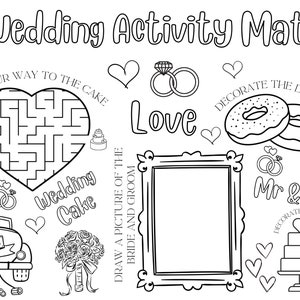Printable Wedding Activity Mat - Etsy