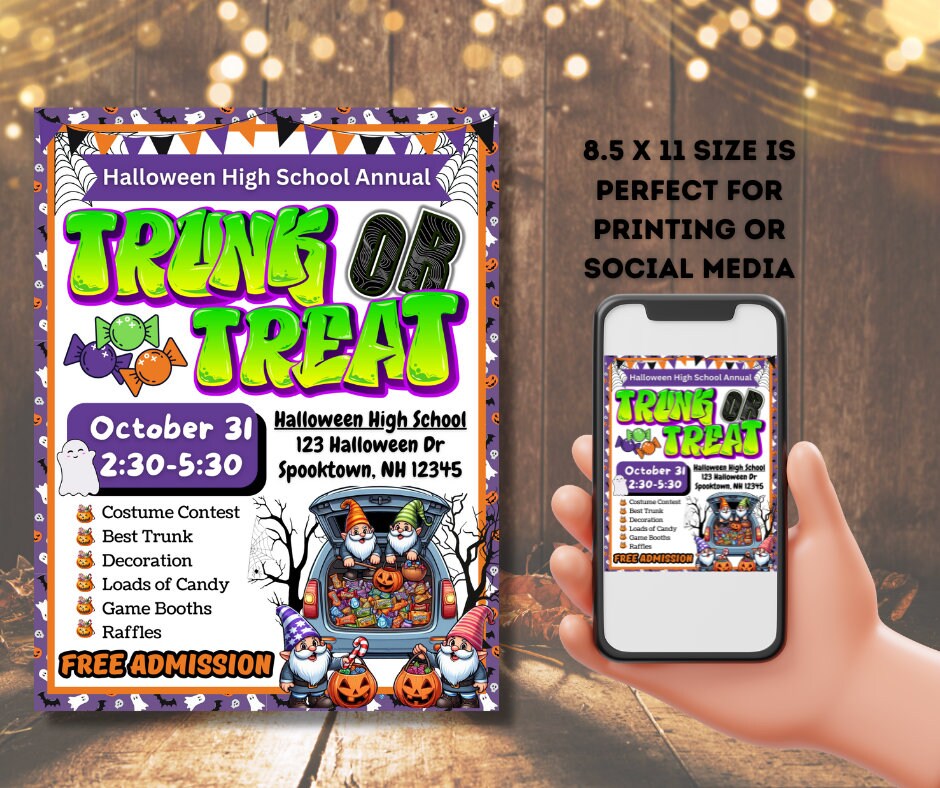 EDITABLE Trunk or Treat Canva Template - Etsy