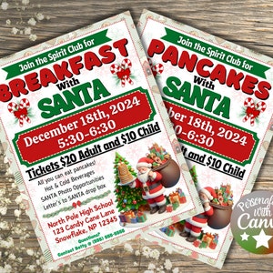 EDITABLE Breakfast/pancakes With Santa Template - Etsy