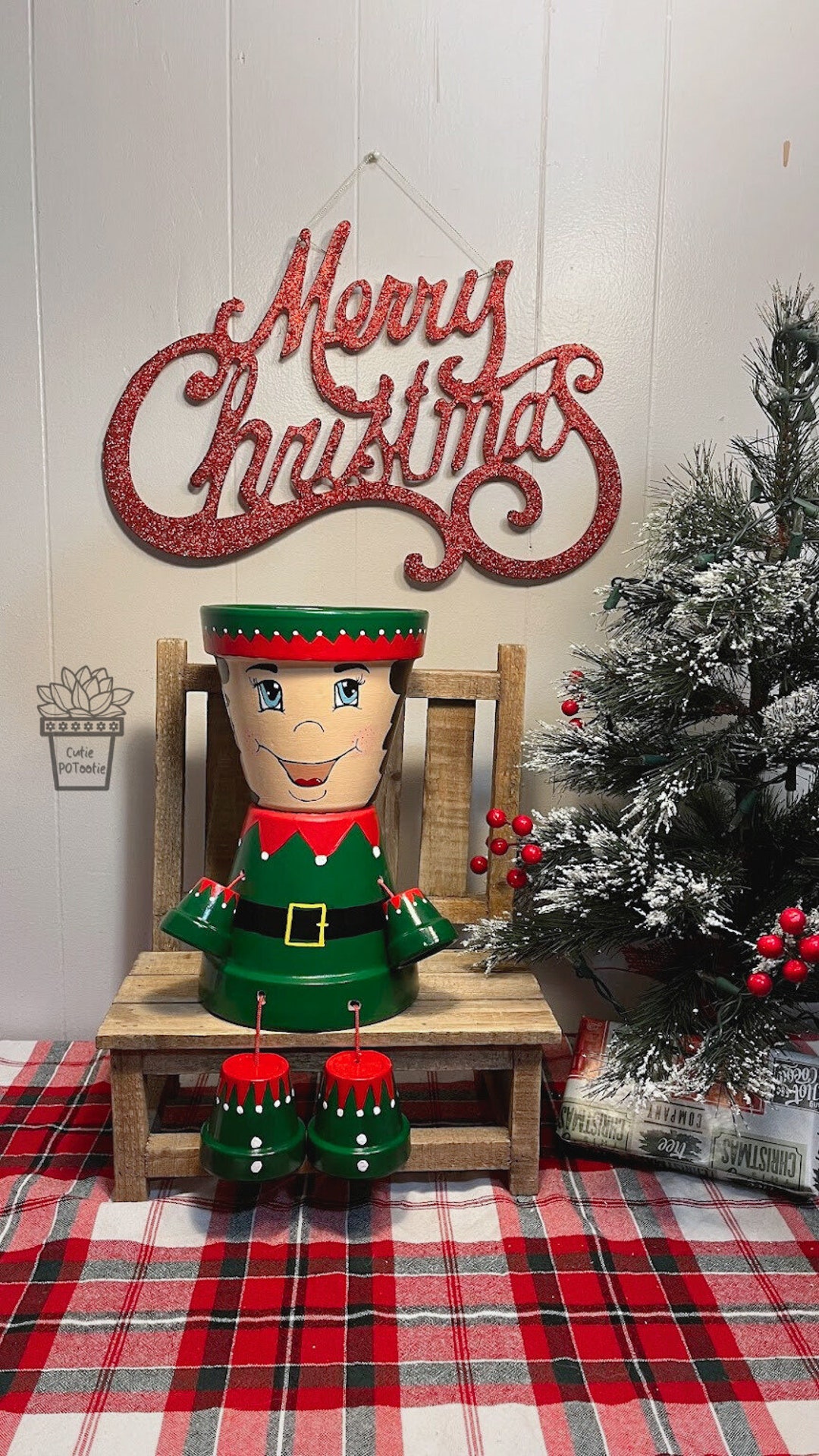 Jolly the Elf Cutie Potootie, Pot Person, Terracotta Pot, Planter ...