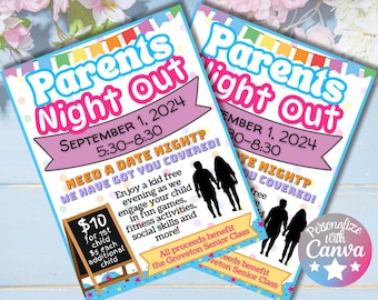 EDITABLE Parents Night Out Template- Christmas Theme - Etsy