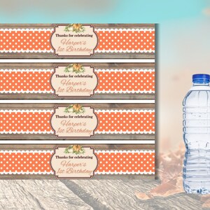 EDITABLE Water Bottle Pumpkin Party Label - Etsy