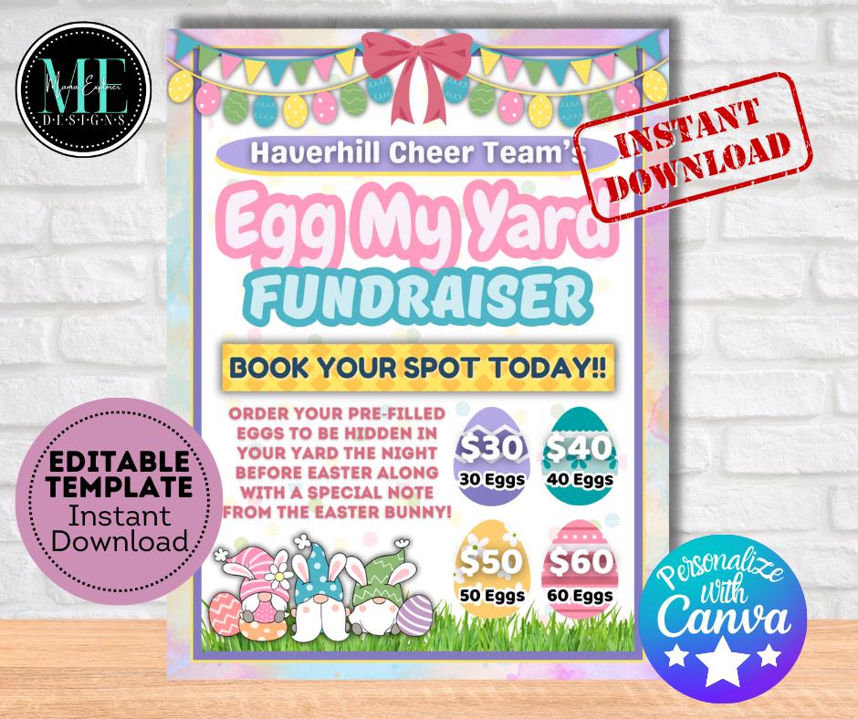 Egg My Yard Printable Flyer- Canva Template - Etsy