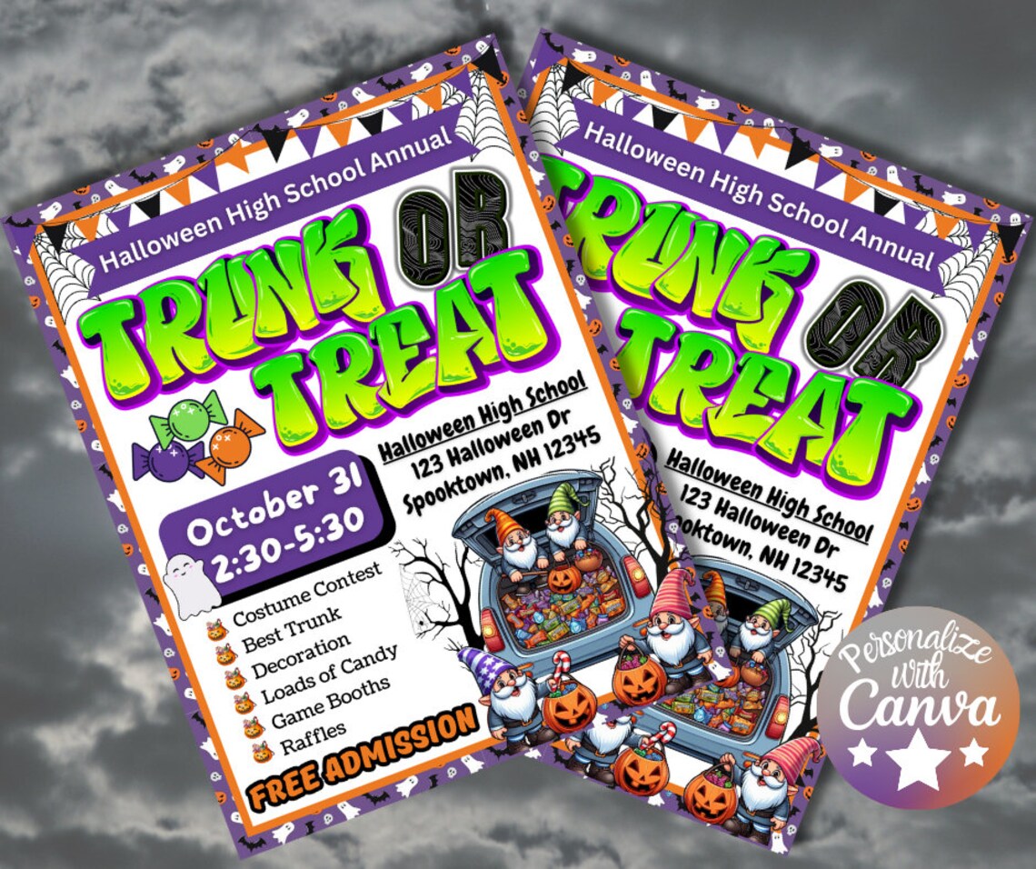 EDITABLE Trunk or Treat Canva Template - Etsy