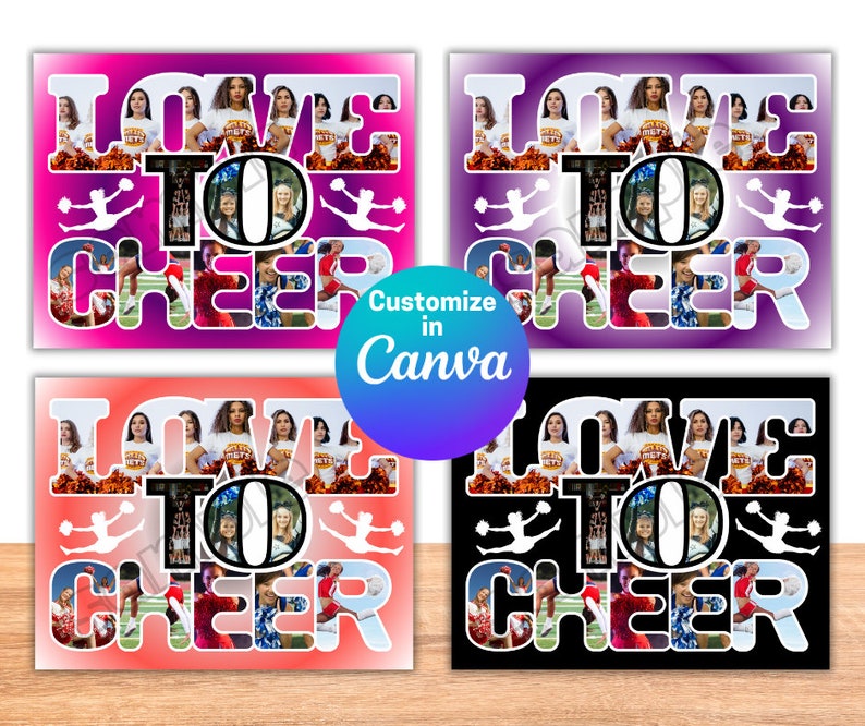EDITABLE Cheer Photo Picture Collage Template - Etsy