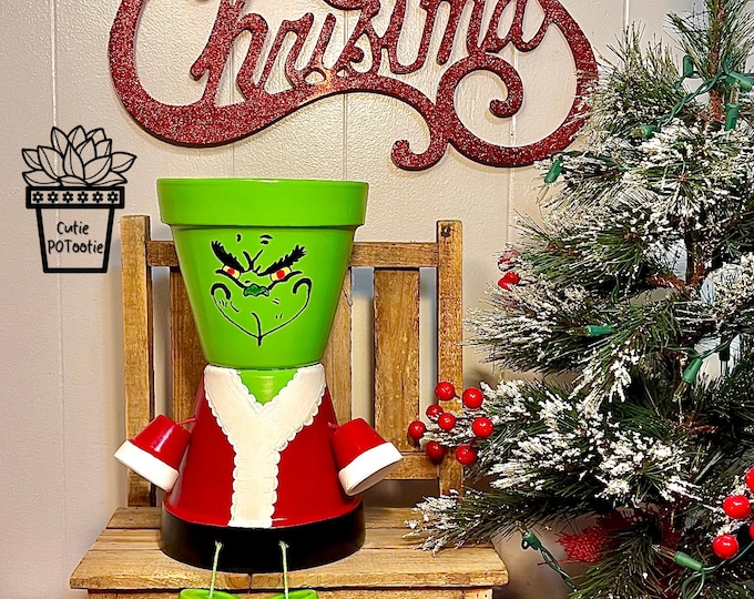 The Mean One Cutie Potootie, Pot Person, Terracotta Pot, Planter ...