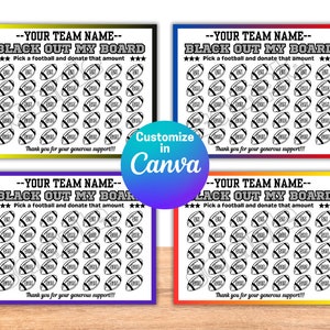 Black Out My Board Football Fundraiser Template *INSTANT DOWNLOAD* - Etsy