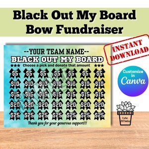 Black Out My Board Bow Fundraiser Template *INSTANT DOWNLOAD* - Etsy