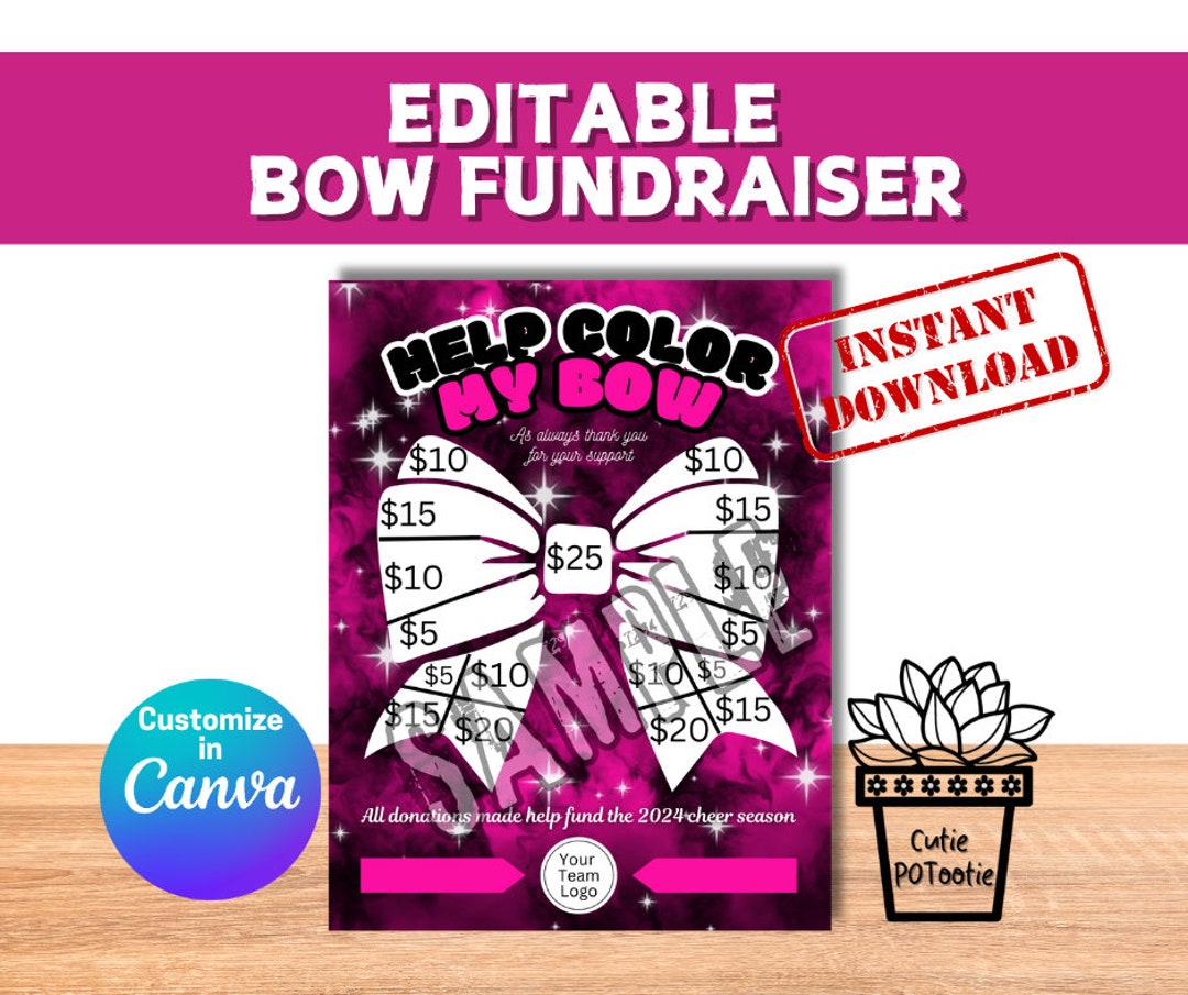 Color My Bow Fundraiser Template - Etsy