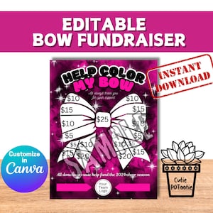 Color My Bow Fundraiser Template - Etsy