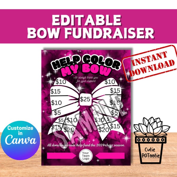 Color My Bow Fundraiser Template - Etsy