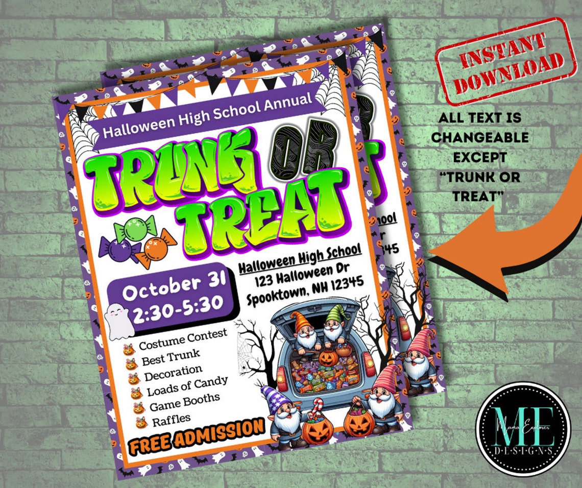 EDITABLE Trunk or Treat Canva Template - Etsy