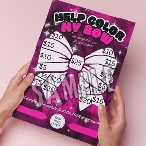 Color My Bow Fundraiser Template - Etsy